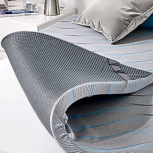 SLEEP ZONE 2 Inch Cooling Mattress Topper King Size - Medium Firm Gel Memory Foam Mattress Topper with Removable Cool Air-Layer Cover, King