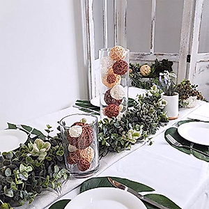 Pemalin Natural Decorative Wicker Rattan Balls- Vase Filler, House Ornament, Christmas Tree Garden Wedding Party Coffee Table Decoration,Craft DIY, Parrot, Bird Toys Balls.