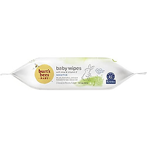 Burt's Bees Baby Wipes, Unscented Towelettes for Sensitive Skin, Hypoallergenic & Non-Irritating, All Natural with Soothing Aloe & Vitamin E, Fragrance Free, 72 count ( Pack of 10)
