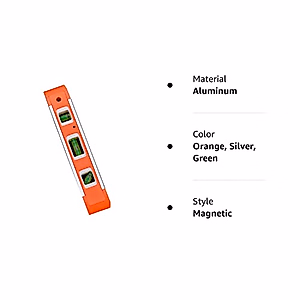 Edward Tools Magnetic Torpedo Level 9” - Strong Magnet level for quick attach - Accurate easy to read Vials - 45°/90°/180° - Aluminum Shock Resistant Frame - For Hanging Pictures, RV, Camper (1)