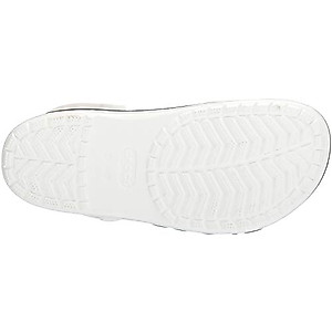 Crocs Unisex-Adult Bayaband Clogs, White/Navy, 8 Men/10 Women