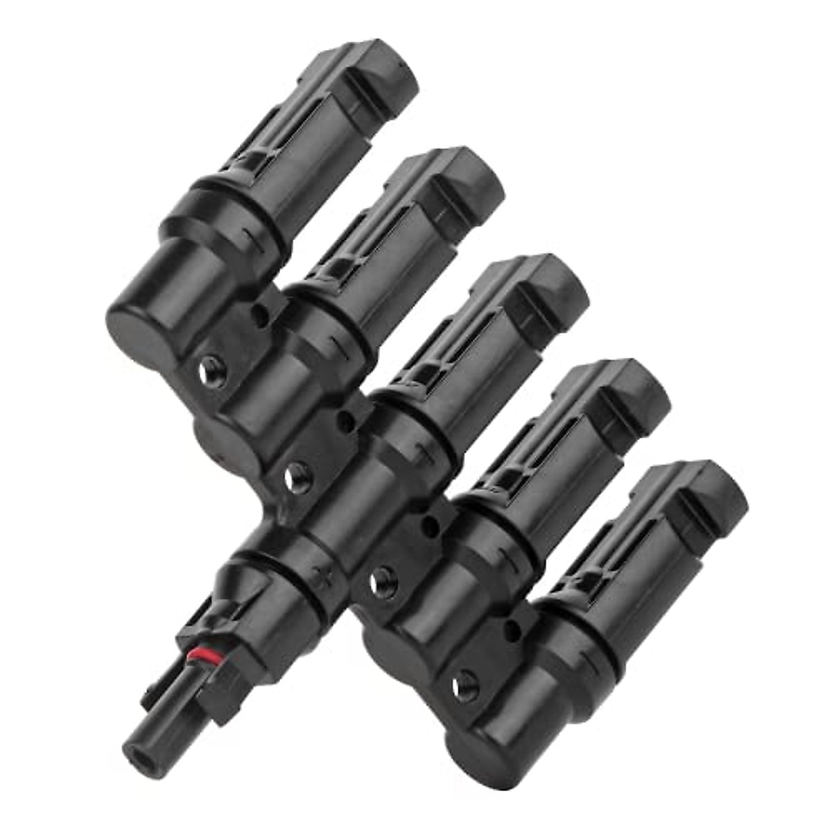 Jtron 5 to 1 Solar Branch Connectors 5 Way Branch DIY Mount Tool Branch Y Connector in Pair MMF+FFM for Parallel Connection Between Solar Panels (5)