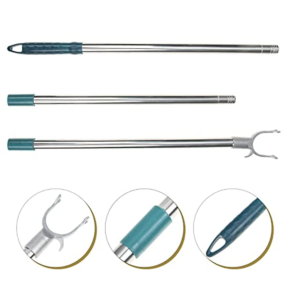 Veemoon Poles Dark for Drying Hanging Green Clo Hook: Shelf Balcony Extendable Home Ceiling Wardrobe Stainless Picking Extended Utility Clothes Telescoping with Stick: Clothing Outdoor