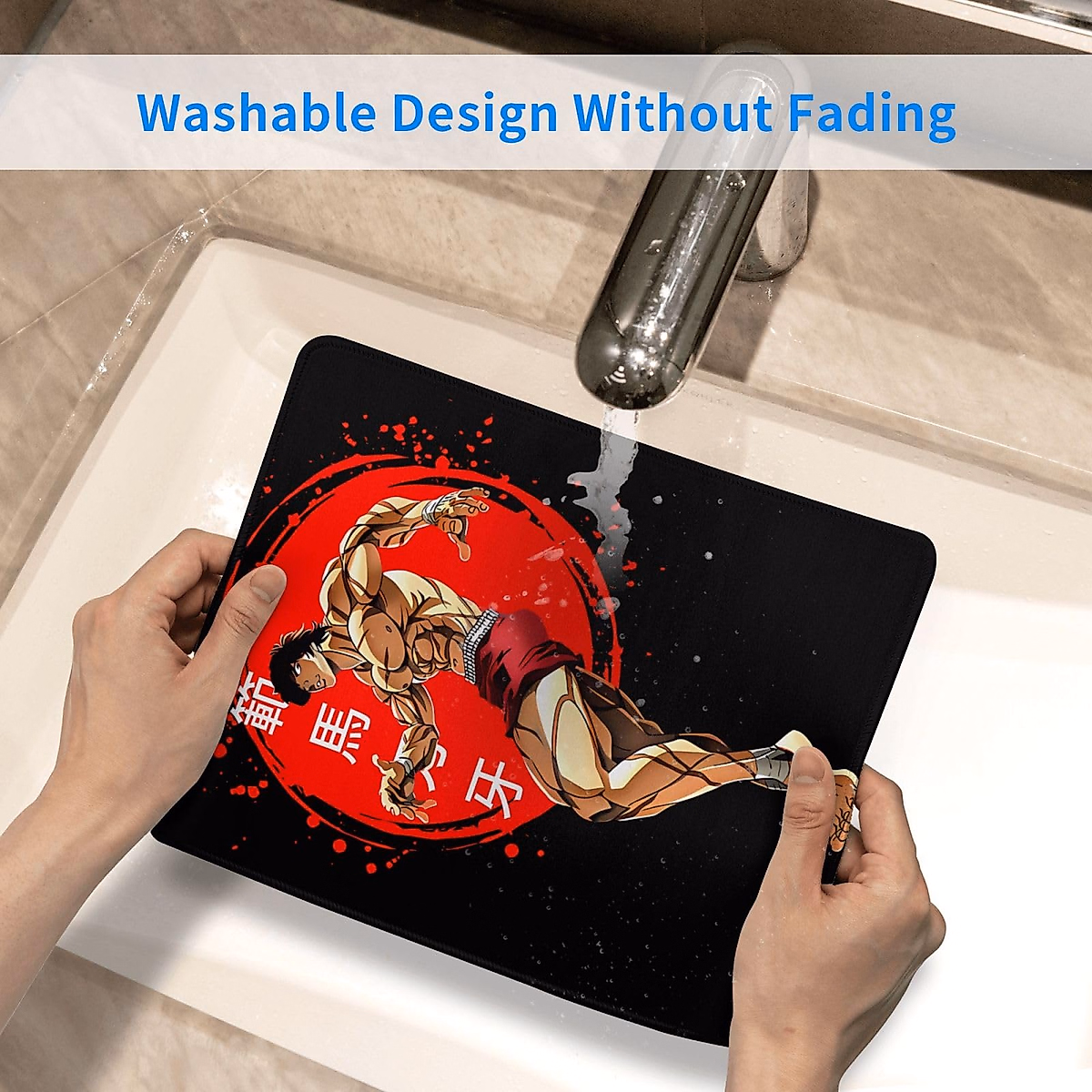 Baki Anime The Grappler Rubber Mousepads Ultra Thick 3mm Large Gaming Mouse Pad Mat Anti-Slip for Gaming Office Laptop Computer 7.9 X 9.5 in