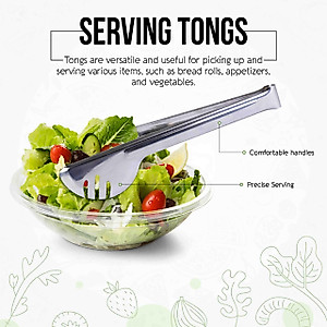 NEXNEOM Serving Utensils Set 10 Pcs - Stainless Steel Silver Serving Utensils with Stunning Mirror-Finish - Lightweight, Rust-Resistant & Easy Maintenance - Ideal Serving Spoons for Parties & Wedding