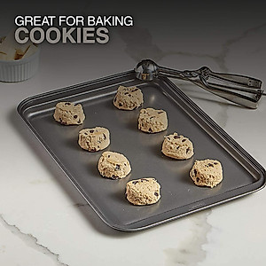 husMait Baking Sheet 10x15, Nonstick, Oven Safe, Heavy Duty Steel. Great for Cookies, Pastries, Dough. Premium Quality, Resists Rust, Scratching and Bending in High Heat.