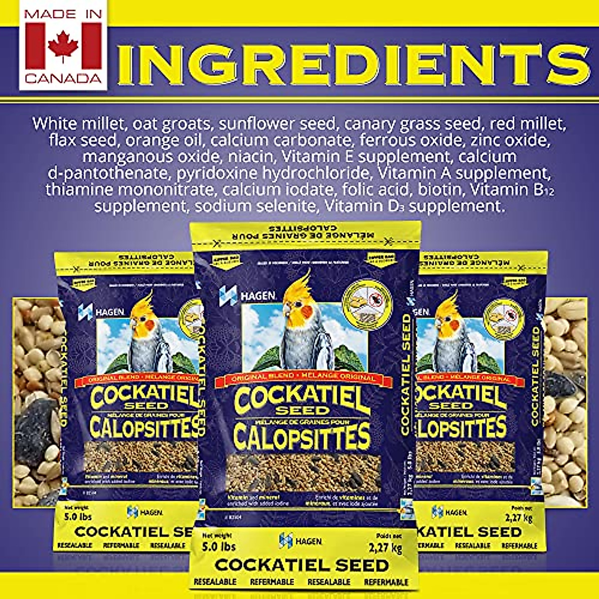 Hagen Cockatiel Staple Vme Seed, 5-Pound