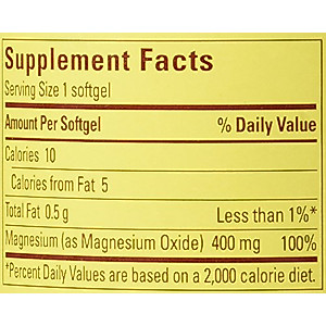 Nature Made High Potency Magnesium 400 mg - 150 Liquid Softgels,(Pack of 2)