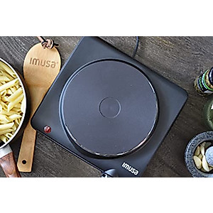 IMUSA Countertop Electric Hot Plate or Single Burner with Power Indicator Lights, Black