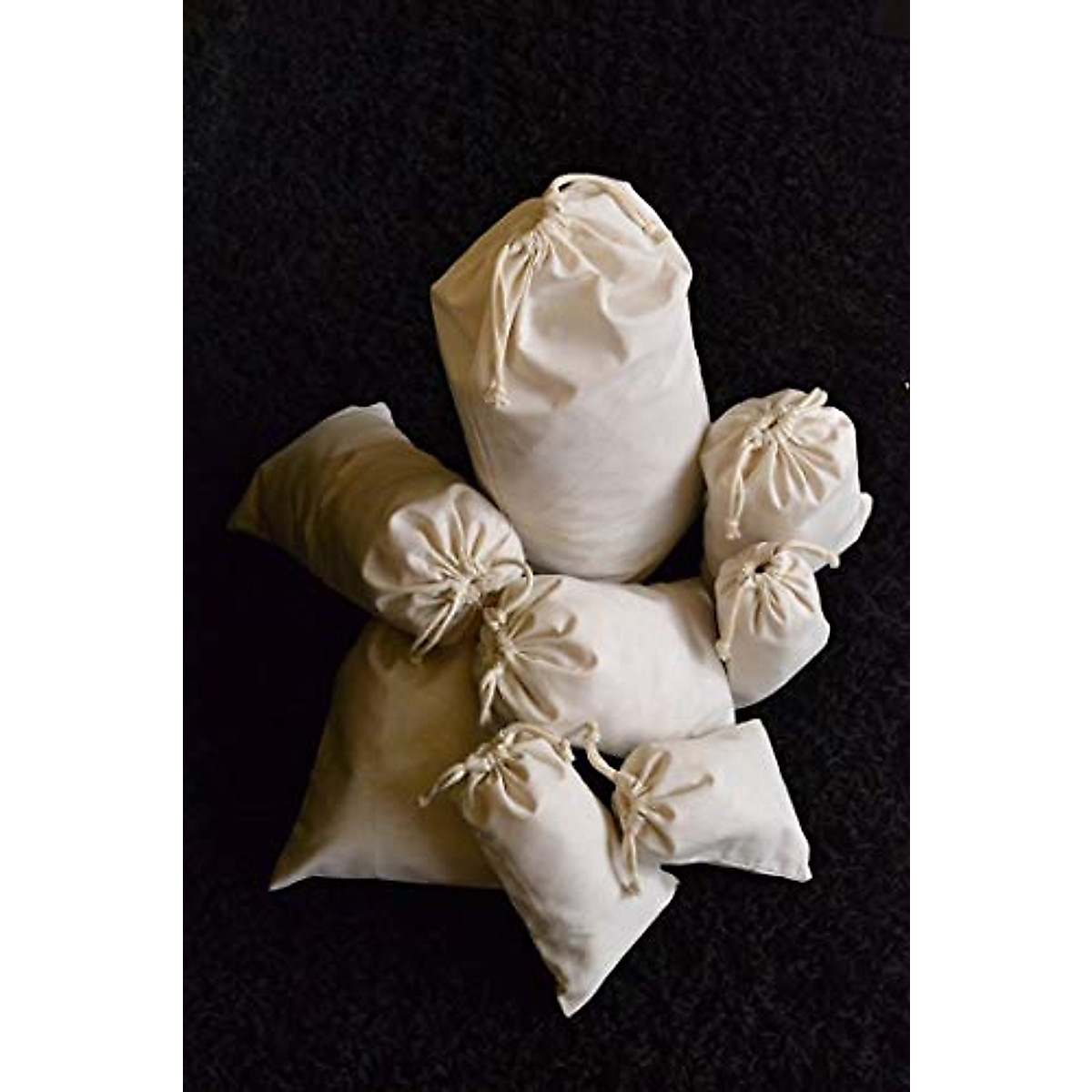 Cotton Double Drawstring Muslin Bag. 100% Organic Cotton. Pack of 100 (3 x 4 Inches)