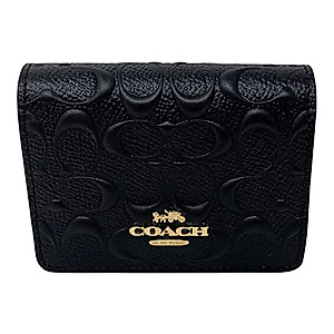 Coach Signature Leather Mini Wallet on a Chain Style No. C7361 Black