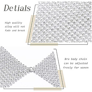 Bodiy Boho Crystal Body Chains Bra Silver Sexy Bikini Body Chain Jewerly for Women and Girls