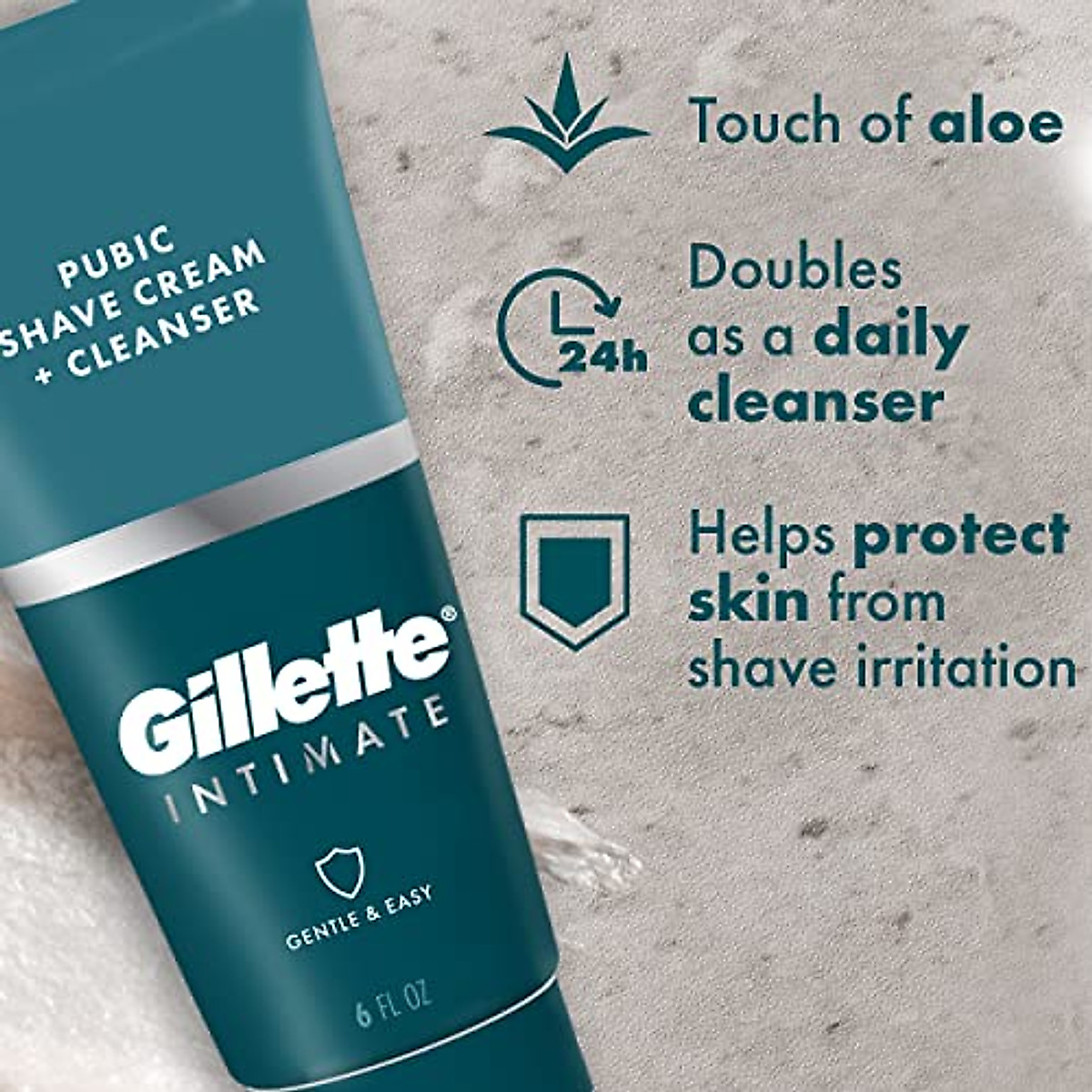 Gillette Intimate 2-in-1 Pubic Shave Cream and Cleanser, 6 oz