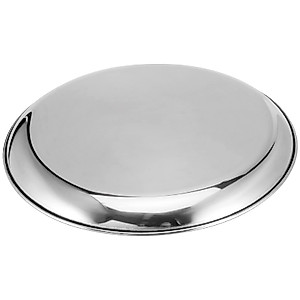 JOIKIT 4 Pack 12 Inch Stainless Steel Plate, Round Metal Dinner Plates, Kitchenware Dinner Dishes Serving Tray Large Camping Plates for BBQ, Snack, Food Serving, Dishwasher Safe
