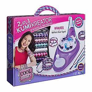 Cool Maker, 2-in-1 KumiKreator, Necklace and Friendship Bracelet Maker Activity Kit, for Ages 8 and Up