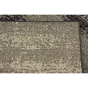 Unique Loom Del Mar Collection Area Rug - Lucille (5' 3" x 8' Rectangle, Dark Gray/ Ivory)