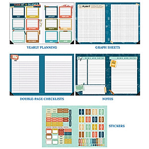 Carson Dellosa Let's Explore Teacher Planner, 8" x 11" Spiral Bound Teacher Planner With Planner Stickers, Undated Daily Planner, Weekly & Monthly Planner & School Supplies for Classroom Organization