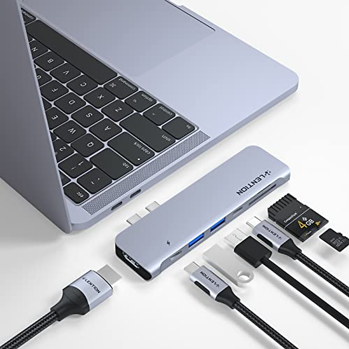 LENTION USB C Hub with 100W PD + 40Gbps USB C Port, 4K HDMI, 2 USB 3.0 and SD/Micro SD Card Reader Compatible 2022-2016 MacBook Pro 13/15/16, New Mac Air, Stable Driver Adapter (CB-CS64, Space Gray)