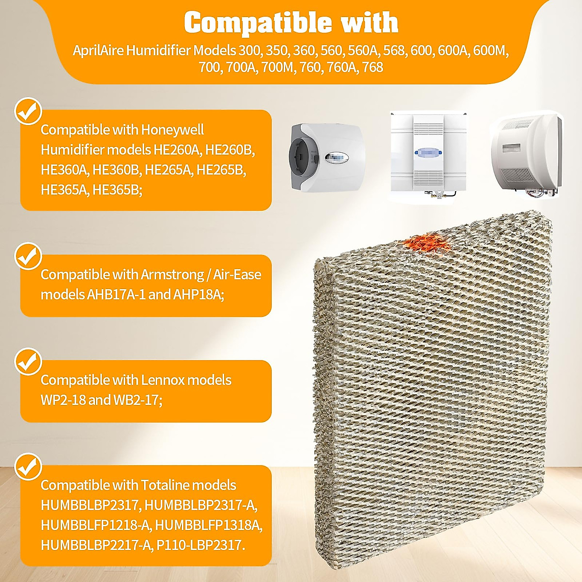 3Pack 35 Water Panel Humidifier Replacement Filter Made of Aluminum Mesh Compatible with AprilAire Whole-House Humidifier Models 300 350 360 560 560A 568 600 600A 600M 700 700A 700M 760 760A 768