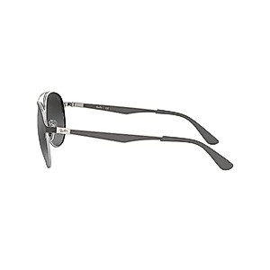 Ray-Ban Rb3606 Aviator Sunglasses, Matte Grey On Silver/Grey Mirrored Silver Gradient, 59 mm
