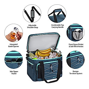 Maelstrom Collapsible Soft Sided Cooler - 60 Cans Extra Large Lunch Cooler Bag Insulated Leakproof Camping Cooler, Portable for Grocery Shopping, Camping, Tailgating and Road Trips，Navy Blue