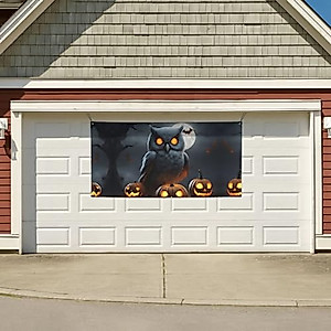 Banners and Signs for Outdoor 35x71 Backdrop for Birthday Party Business Graduation Wedding Event,Halloween Owl Ghost Pumpkin