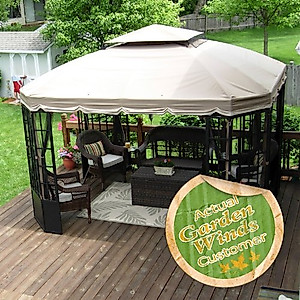 Garden Winds Replacement Canopy Set for The Sears Bay Window Gazebo, with Ultra Stitch and Dura Pockets