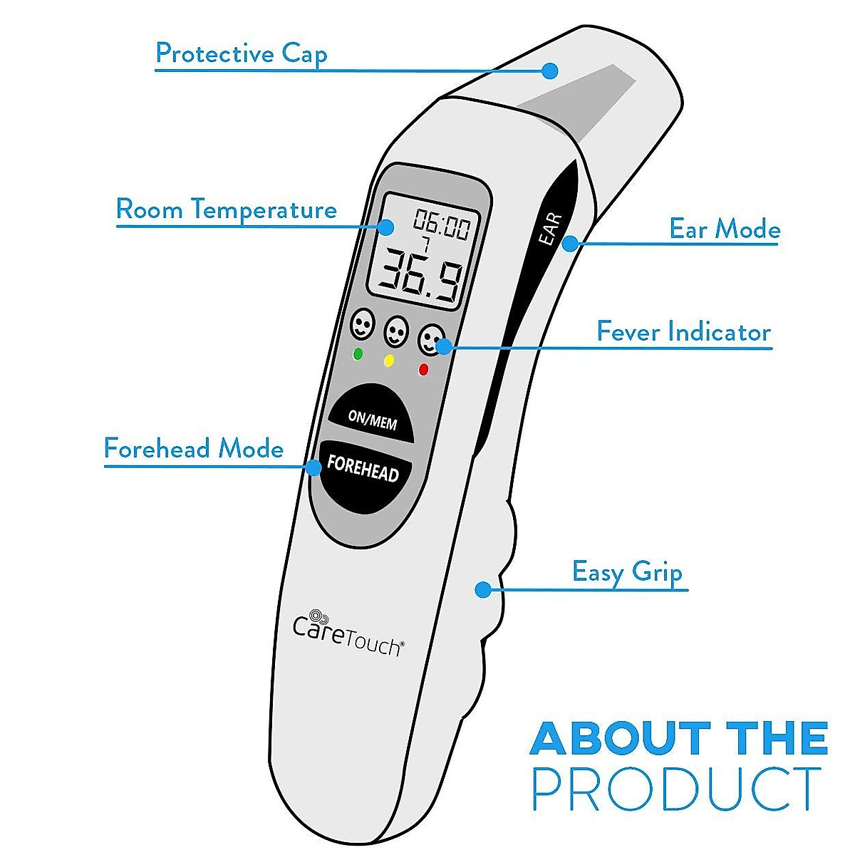 Care Touch MFT-09 Digital Thermometer, Shape
