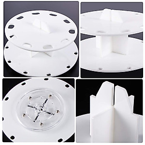 Yoseng 10 Hole Craft Brush Holder,Acrylic Spinning Storage Caddy Drying Rack Storage for Oval Ink Blending Brushes (White)