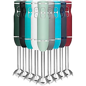 Chefman Immersion Stick Hand Blender with Stainless Steel Blades, Powerful Electric Ice Crushing 2-Speed Control Handheld Food Mixer, Purees, Smoothies, Shakes, Sauces & Soups, Sage