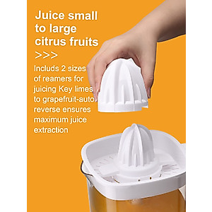 Homeleader Electric Citrus Juicer, Lemon Squeezer with Powerful Motor and LED Working Lamp, Orange Juicer for Grapefruits, Orange and Lemon-White, 1.2L