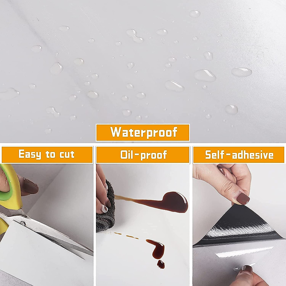 CHICHOME 16 Pack 12x12 Inch Peel and Stick Floor Tile Bathroom Waterproof White Marble Floor Tiles Self Adhesive Vinyl Flooring Removable Sticky Tiles Decorative for Floor Kitchen Bedroom Living Room