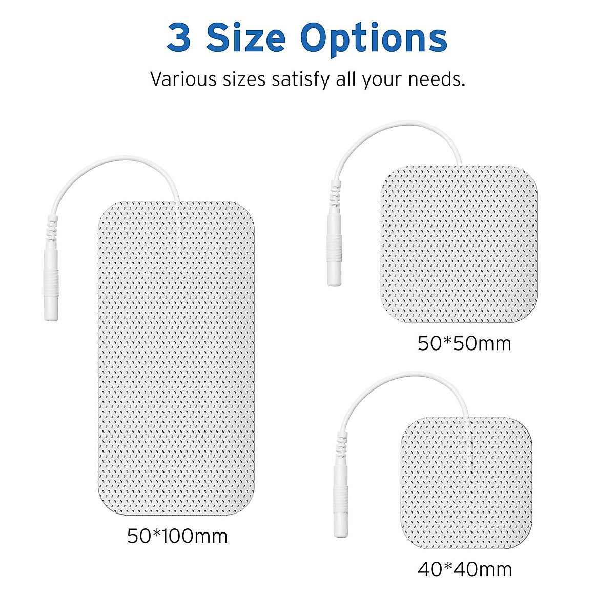 Etekcity TENS Unit Replacement Pads Electrodes for Back Pain Relief, Self-Adhesive & Gel Free for Electrotherapy White (Pack of 16)