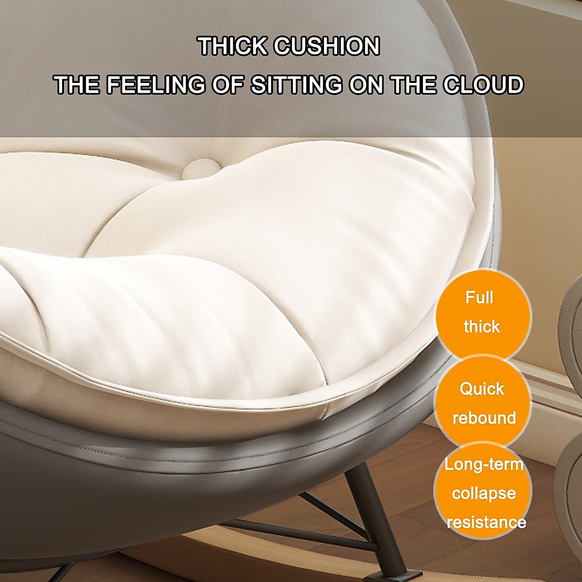 HARELA Patio Outdoor Rocking Chair, Indoor & Outdoor Backyard Furniture Rocking Chair, Padded Cushion Rocker Recliner Chair Outdoor for Front Porch, Living Room, Patio, Garden, Yard