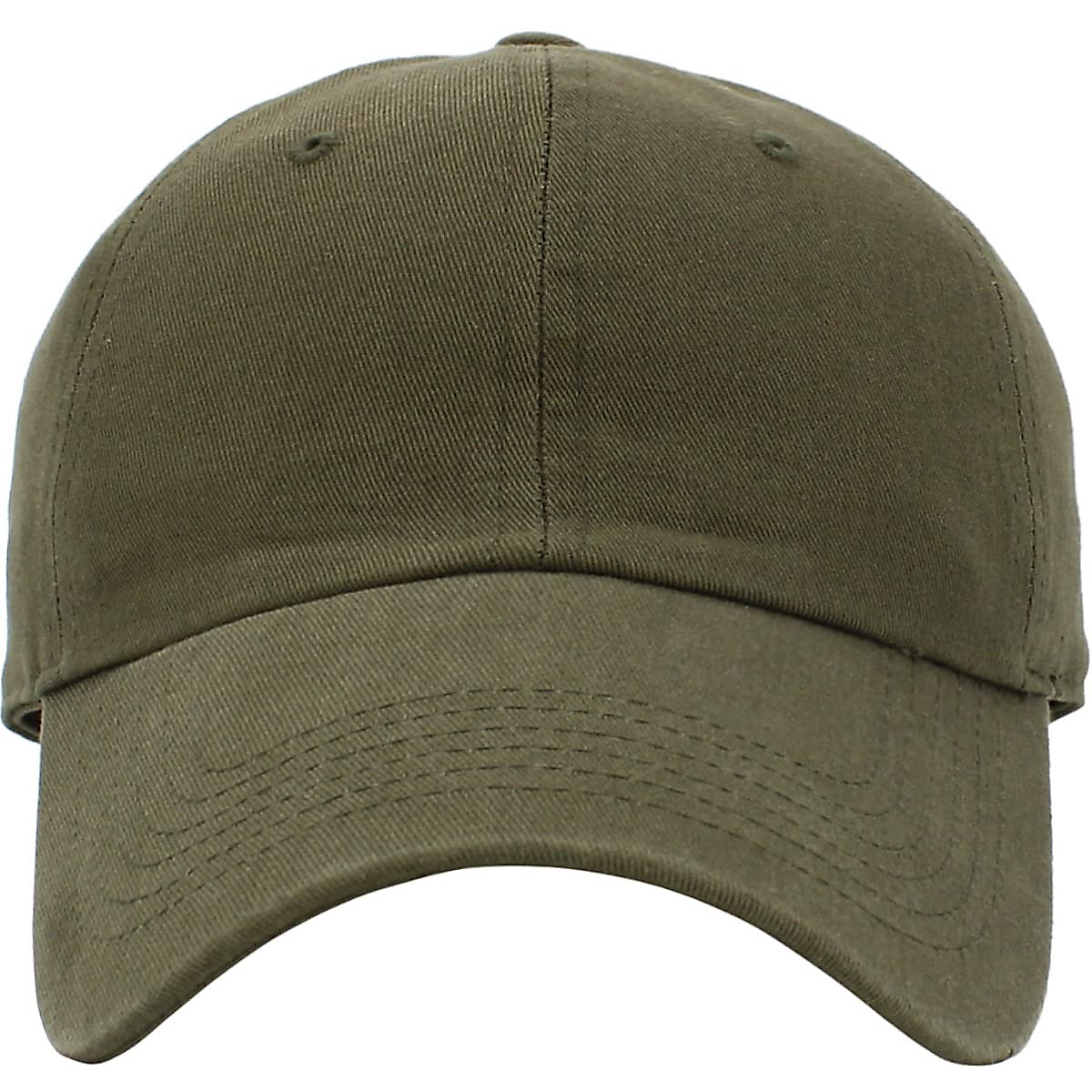 KB-LOW OLV Classic Cotton Dad Hat Adjustable Plain Cap. Polo Style Low Profile (Unstructured) (Classic) Olive Adjustable
