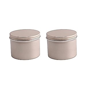 Othmro 2Pcs 4.1oz Metal Round Tins Aluminum Tin Cans Jar Refillable Containers 120ml Tin Cans Tin Bottles Containers with Screw Lid for Salve Spices Lip Balm Tea Candies Silver 65×50mm