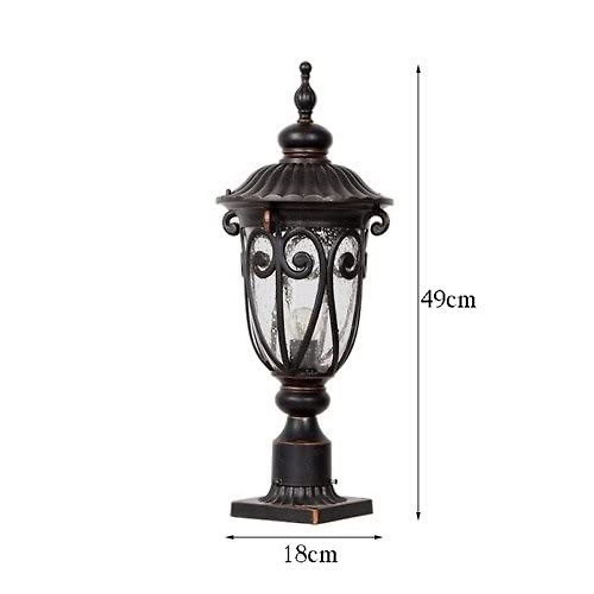 MODEBHD European Column Lamps E27 Pillar Lamp Outdoor Glass Floor Lamp Bottom Light Die-cast Aluminum Column Light IP55 Waterproof Pillar Post Light Garden Decoration Park Fence Garden Villa Lighting