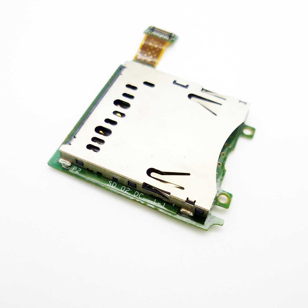 SD Memory Card Reader Slot Socket Tray with PCB Board Flex Cable Connection Replacement Compatible with Nintendo 3DS (2pcs)