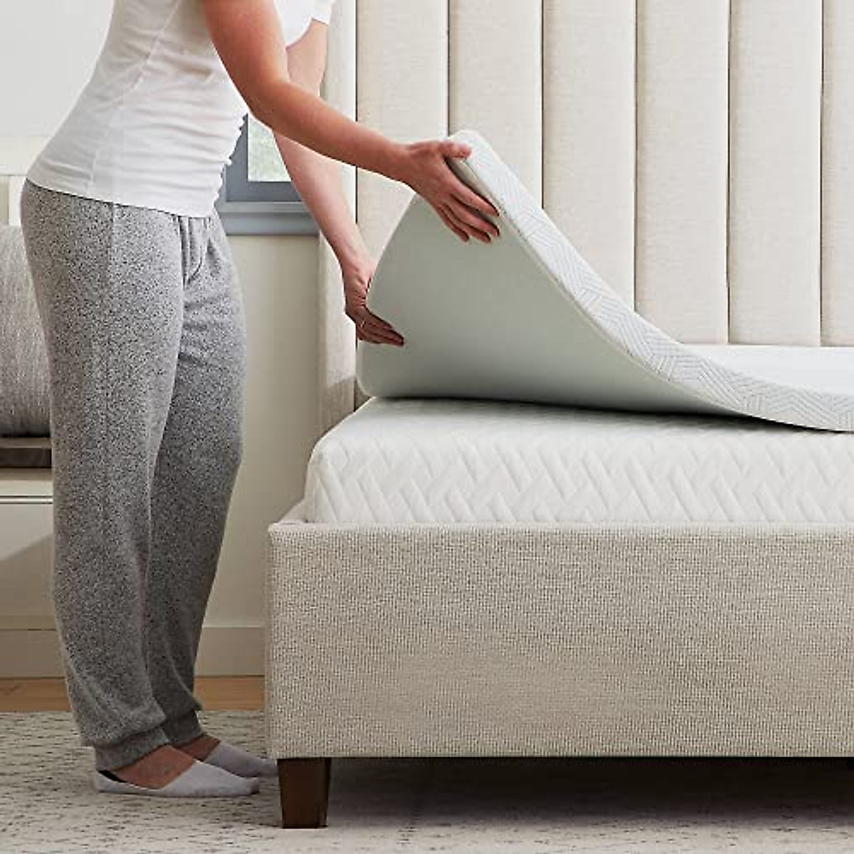 Dr. Oz Good Life Sleep All Day Fast Response Memory Foam Mattress Topper Queen Size, White