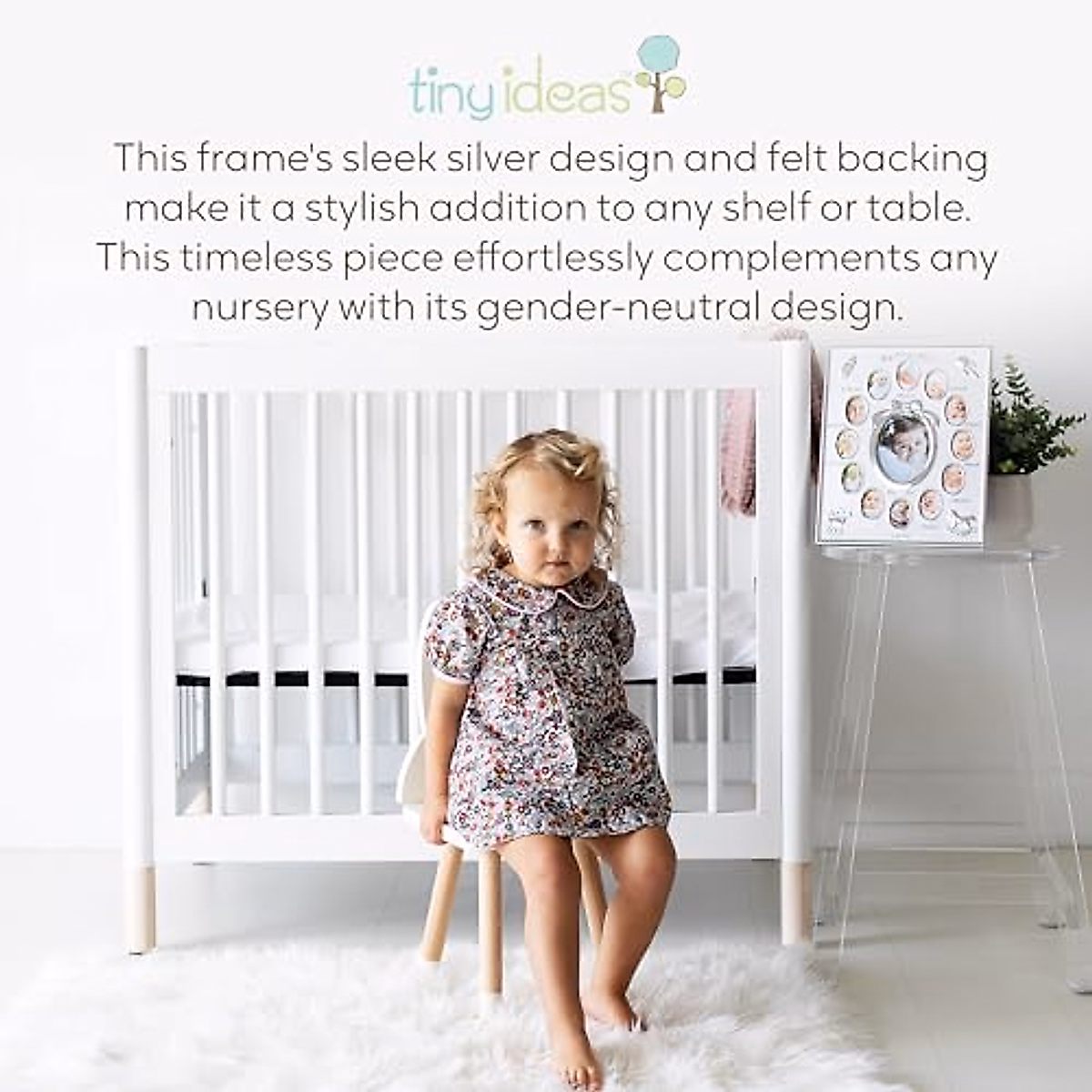 tiny ideas Baby's My First Year 12-Month Picture Frame, Silver