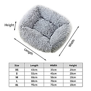 LQUOXH Dog Beds House Sofa Square Cotton Plush Mat for Small Medium Dogs Large Cat House Pet Bed (Color : Coffee, Size : Small)