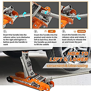 Donext Steel Floor Jack, Low Profile Hydraulic Racing Floor Jack, 2.5 Ton