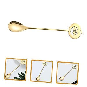 COLLBATH Mixing Spoon Stirrer Spoon with Pumpkin Dessert Spoon for Tea Espresso and Ice Cream Stir Sticks Inches
