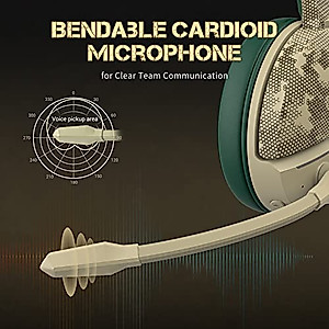 NUBWO G08 Wireless Gaming Headset with Microphone: 100-Hr Battery Life, 10m Range, Unique Desert Color, Compatible with PS4/PS5/PC/Mac