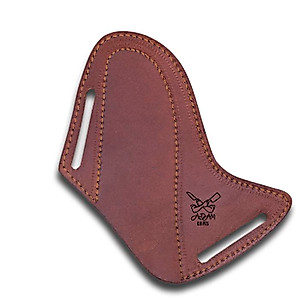 ADAM KNIVES Leather Knife Sheath For Belt, Slanted Pancake Sheath, Tooled Leather Sheath, Beautiful Cow Boy Bull Cutter Knife Leather Cover 100% Real Leather (Leather)