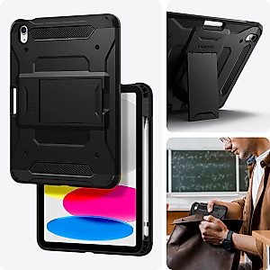 Spigen Tough Armor Pro Designed for iPad 10.9 inch Case iPad 10th Generation Case (2022) with Pencil Holder - Black