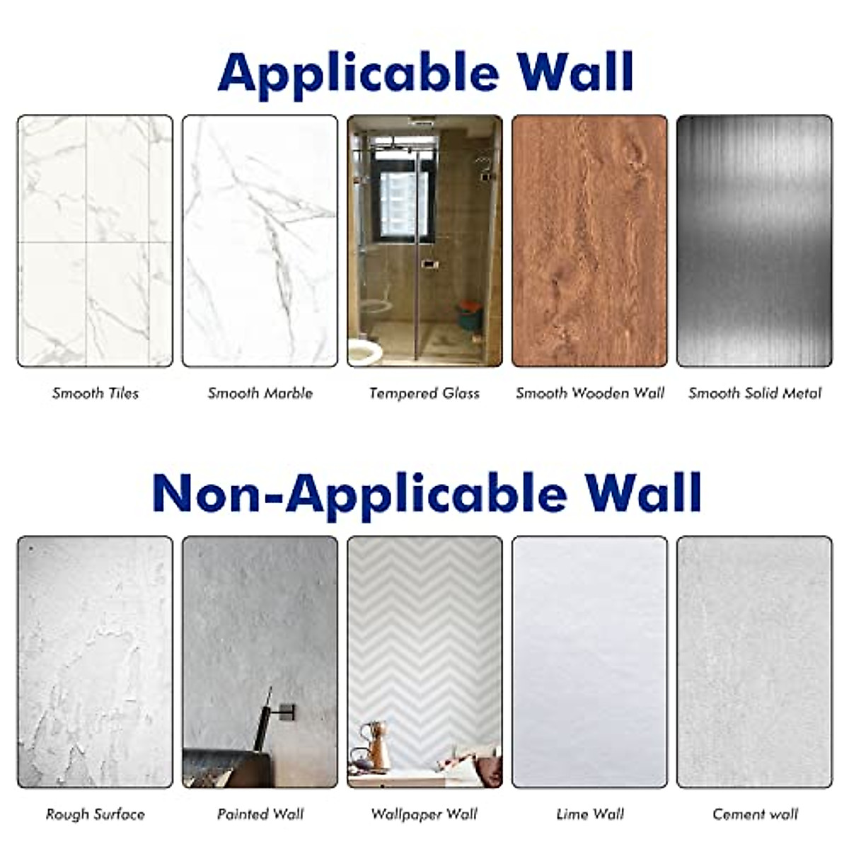 Corner Shower Caddy, 2 Pack Self Adhesive Bathroom Organizer with Inside Hooks, No Drilling Bathroom Storage Shelves, Wall Mounted Shampoo Holder Rack for RV Apartment