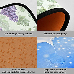 ALAZA Grapes Purple Kitchen Mat Set 2Piece,Super Absorbent Kitchen Rugs Mats Non Slip Waterproof Easy Clean Carpets Rugs for Kitchen Floor Sink Laundry Runner Area Rug Carpet