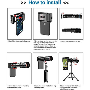 APEXEL High Power 36X HD Telephoto Lens, Telephoto Mobile Cell Phone Lens with Tripod for iPhone 15/14/13 Pro, Samsung and Most Smartphone