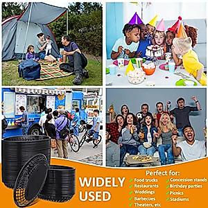 Fast Food Baskets 100 Pcs 8.9 x 5.5 Inch Plastic Baskets for Food Oval Fry Basket Black Chip Basket Reusable Bread Baskets Fry Oval Serving Tray for Restaurant Supplies Hot Dog Deli Serving Chicken